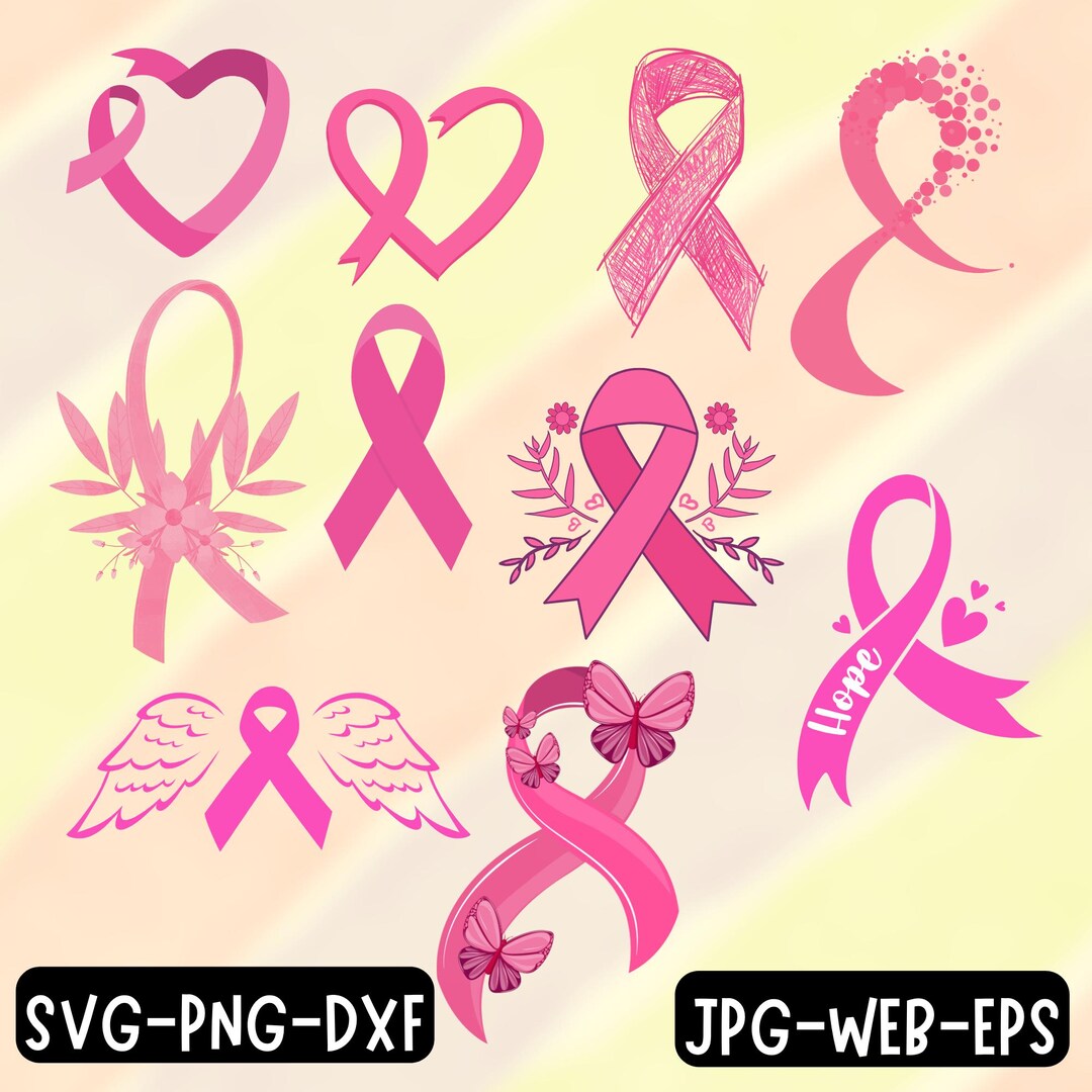Floral Cancer Svgribbon Monogram Svgbutterfly Cancer Bowribbon Svg ...