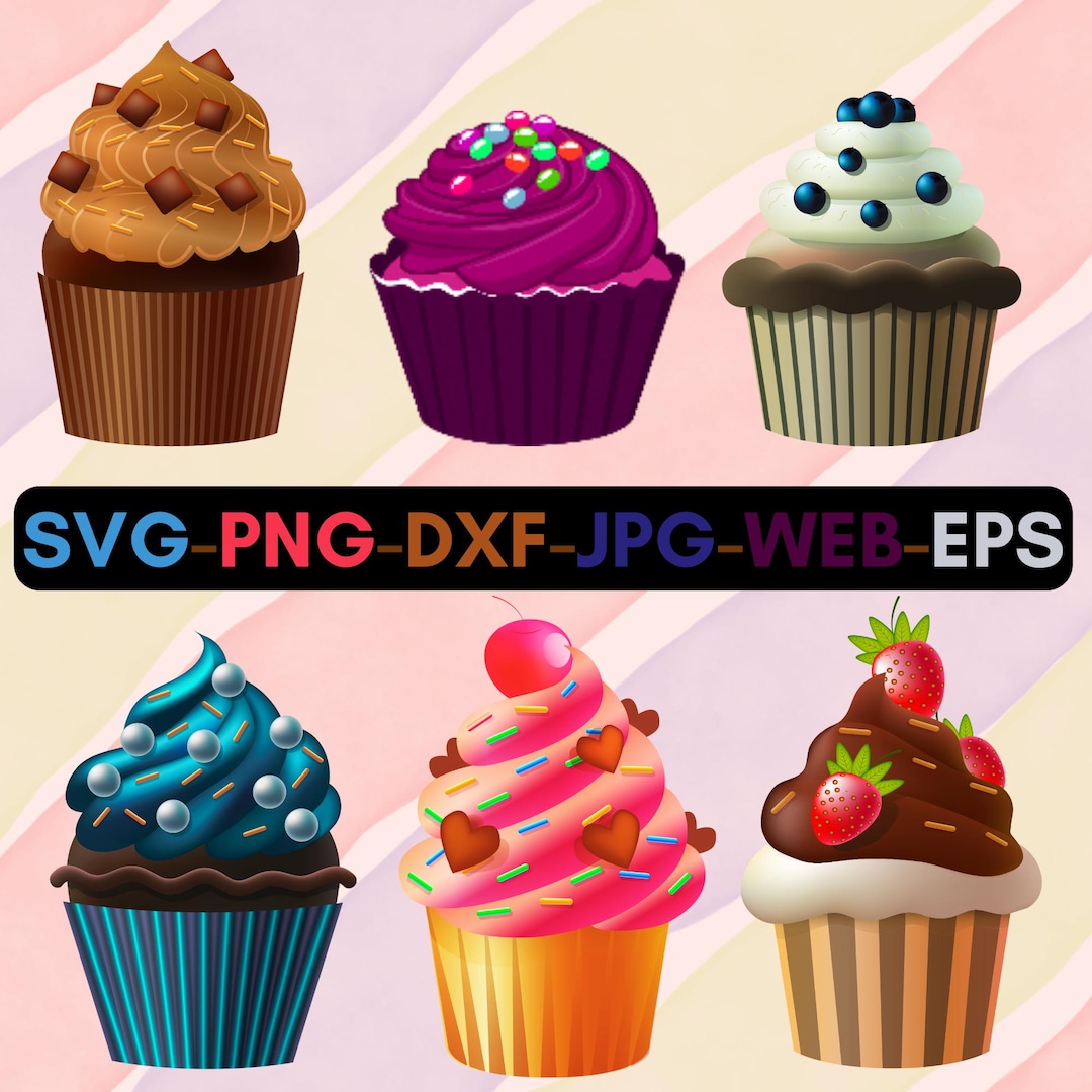 Cupcake Bundle Svgcupcake Svg Bundlecute Cupcake Artcupcake ...