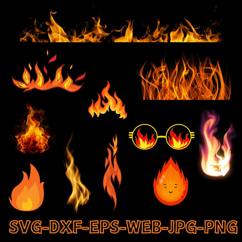 Layered Fire Svg,fire Svg Bundle,lit Fire Svg,fire Flame Cut File ...