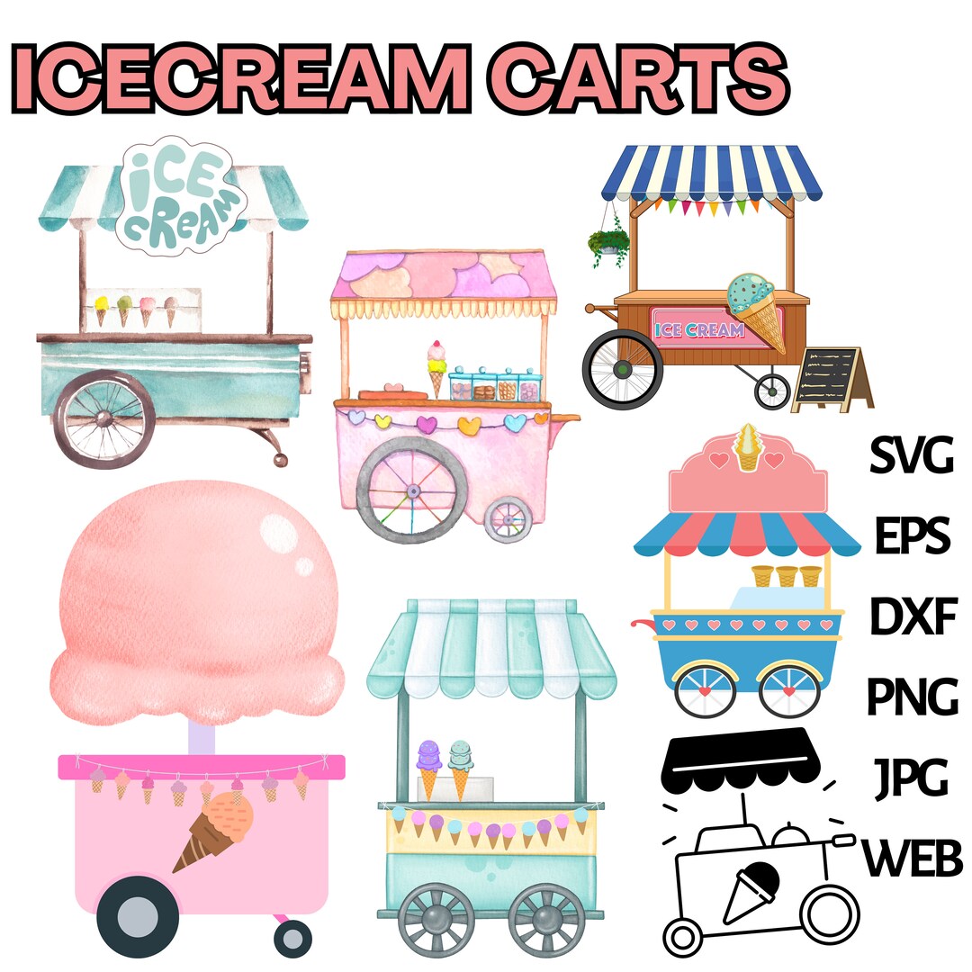 Ice Cream Cart /svg Ice Cream Stand Svg / Ice Cream Cart Png / Ice ...