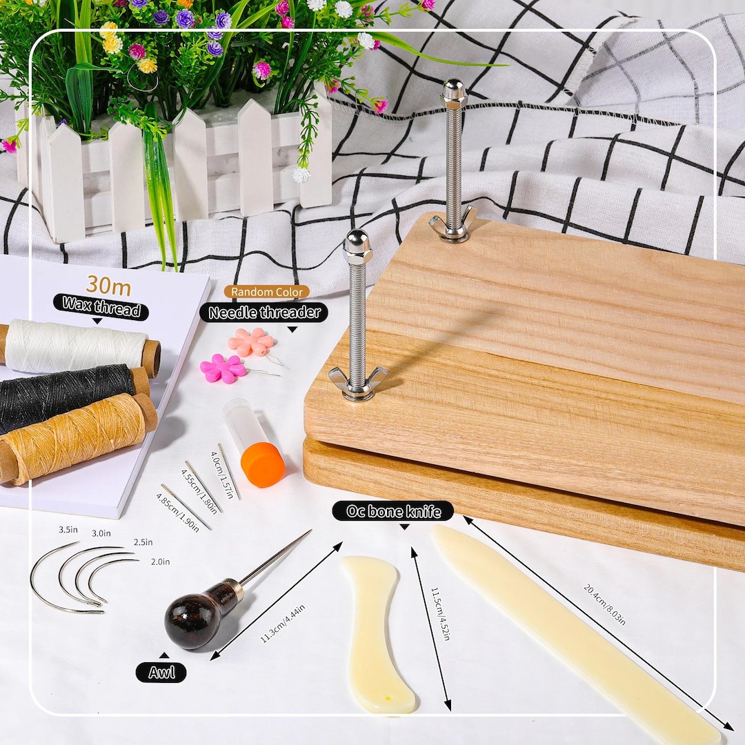 DIY Bookbinding Kit With Wooden Binding Press Hardcover Journal Making ...