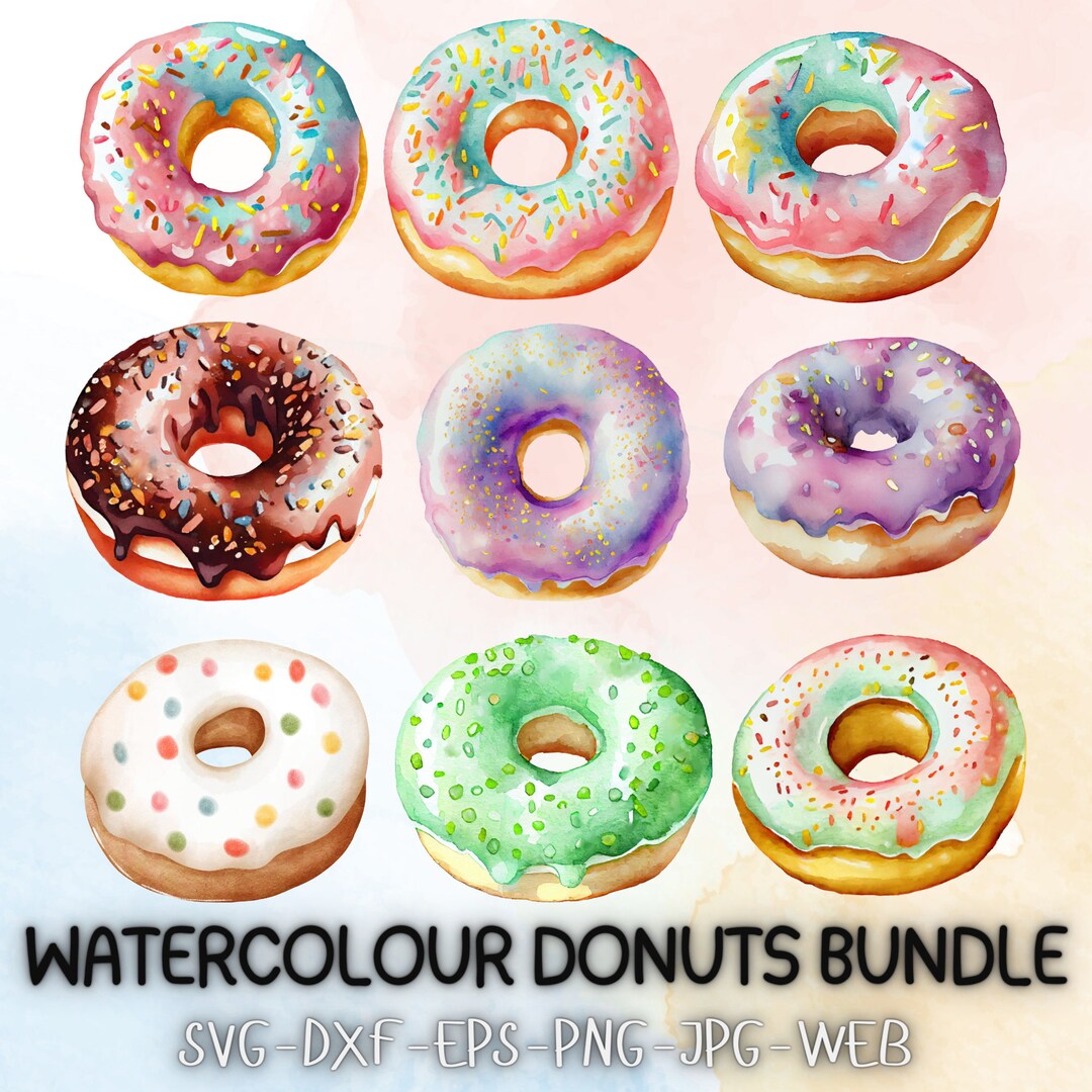 Donut Clipart Bundle / Donut Cut File / Donut Svg File / Doughnut Svg ...