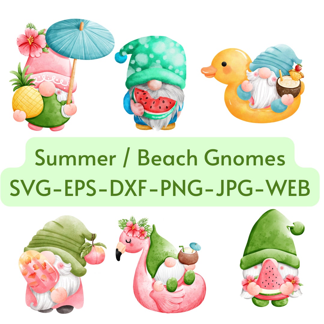 Beach Gnomes Svg Gnome / Summer Gnome Svg Bundle / Summer Gnome Bundle ...