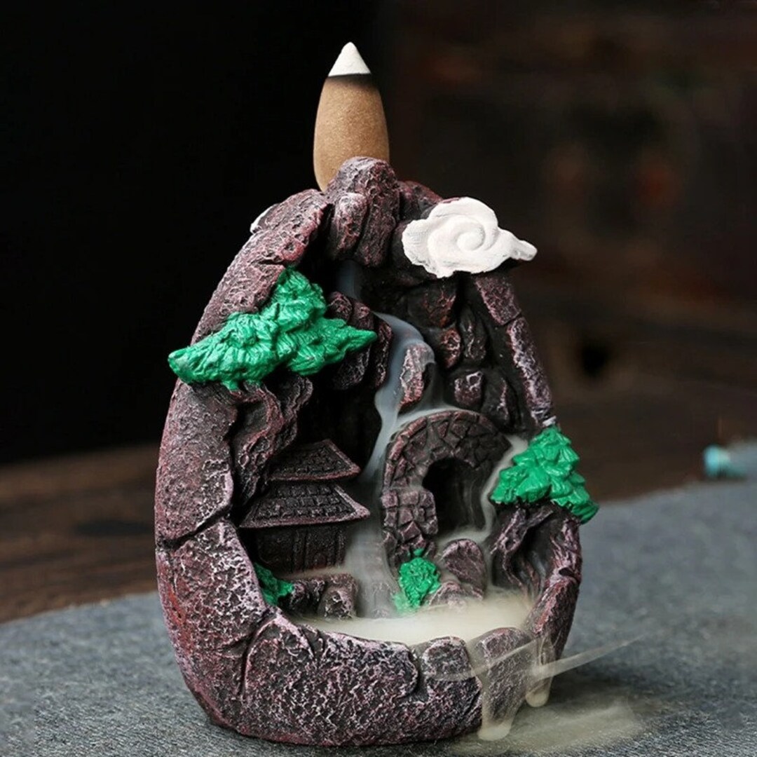 Creative Flow: Ceramic Backflow Waterfall Incense Holder Unique Smoke ...
