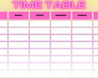 Time Table - Etsy