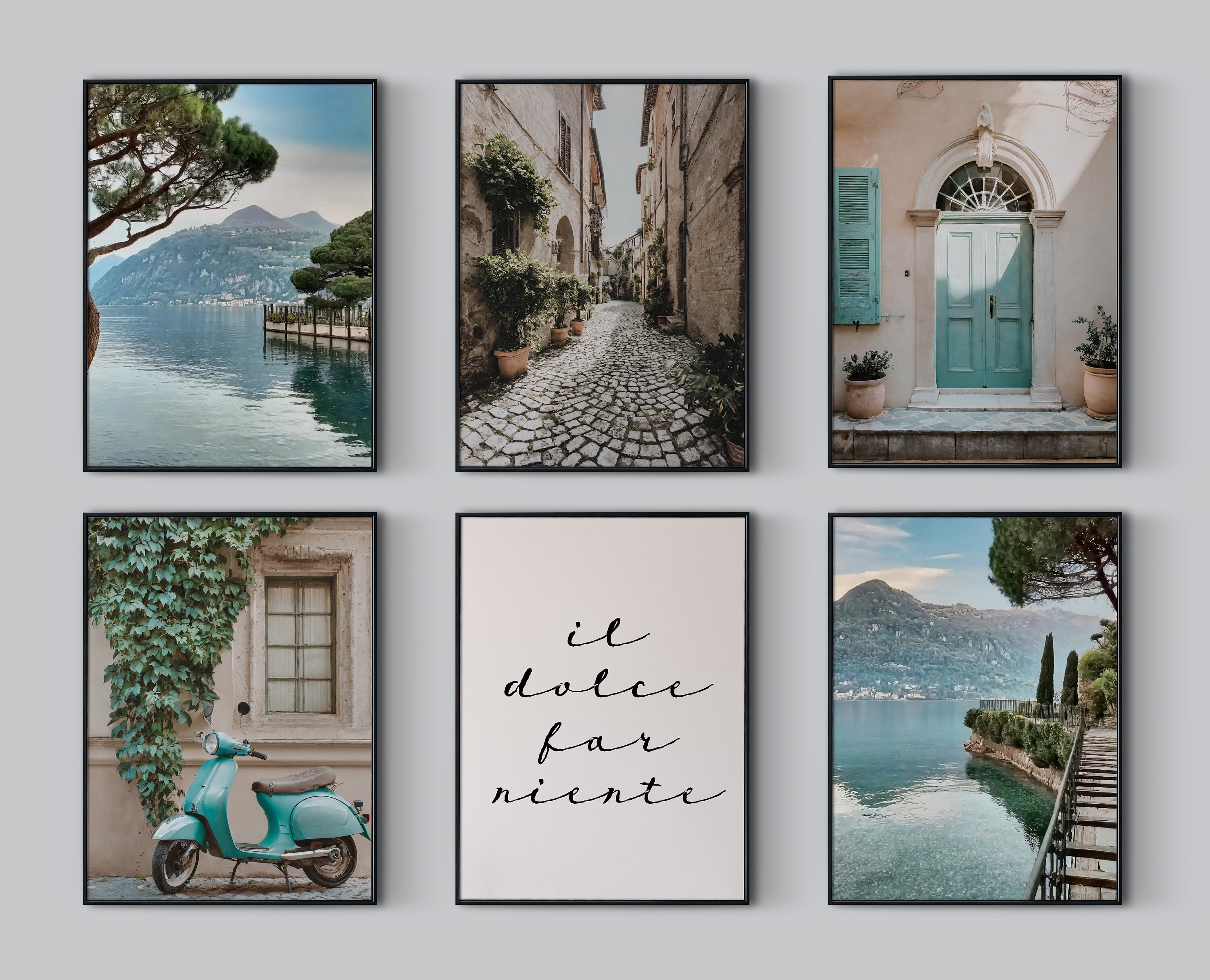 6 SET Italy Wall Hanging, Italian Vibe Wall Art, Travel Poster, Set of ...