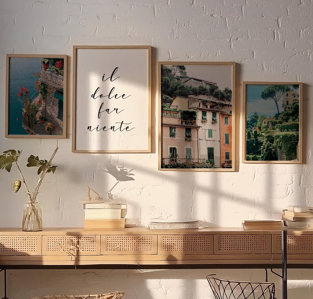 4 SET Italy Summer Poster, Italian Vibe Wall Art, Travel Poster, Set of ...