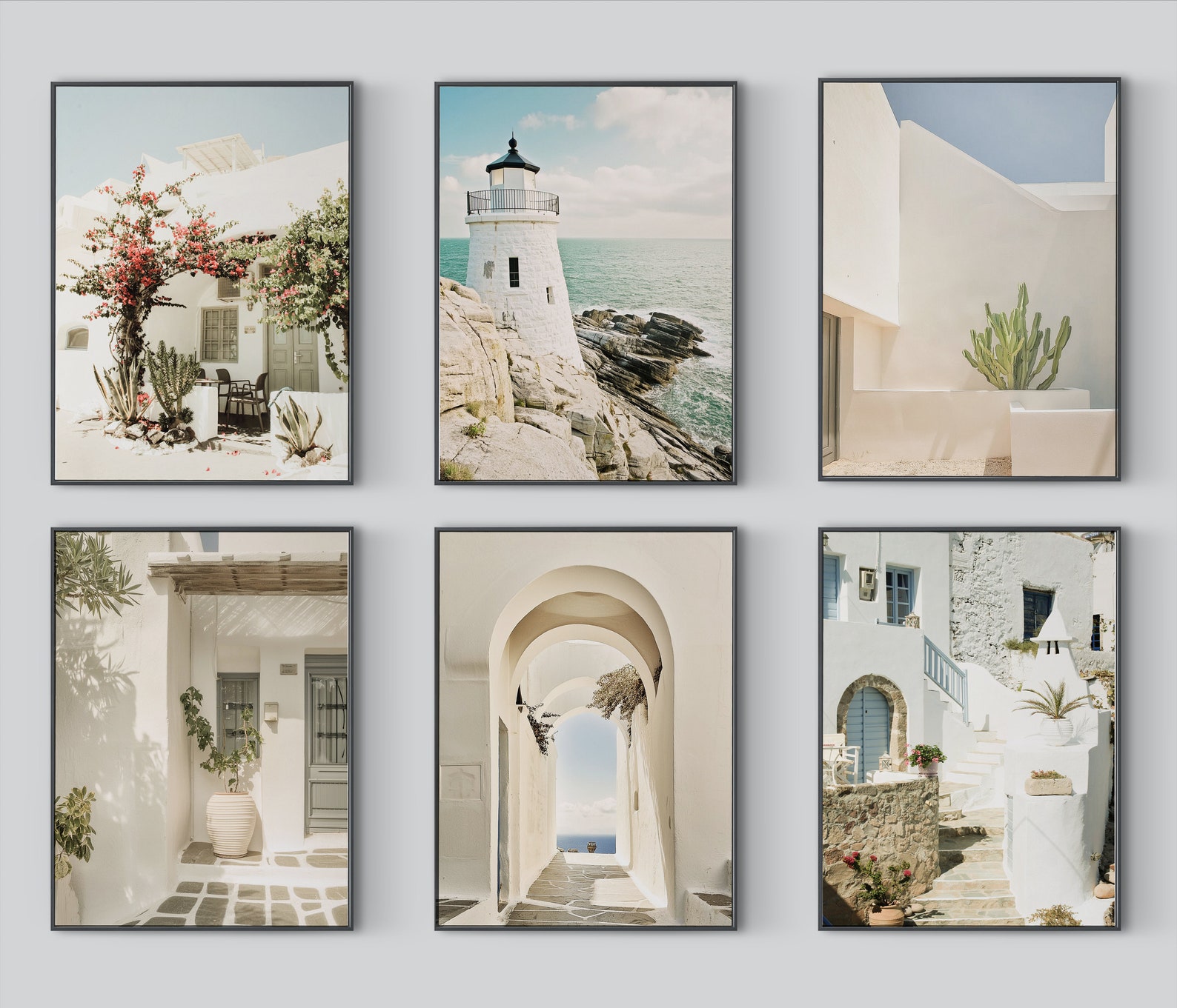 6 SET Greek Wall Hanging, Greece Prints, Travel Poster, Set of 6 Prints ...