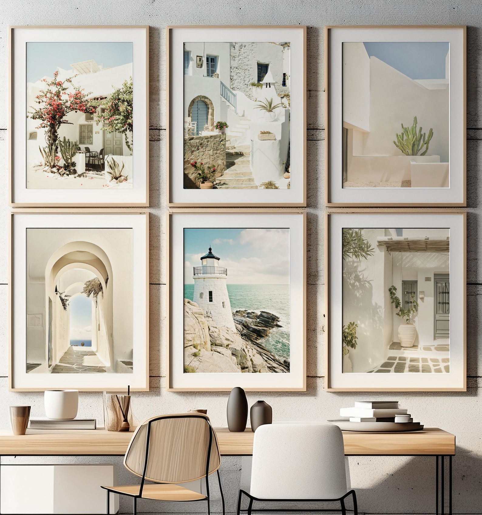 6 SET Greek Wall Hanging, Greece Prints, Travel Poster, Set of 6 Prints ...