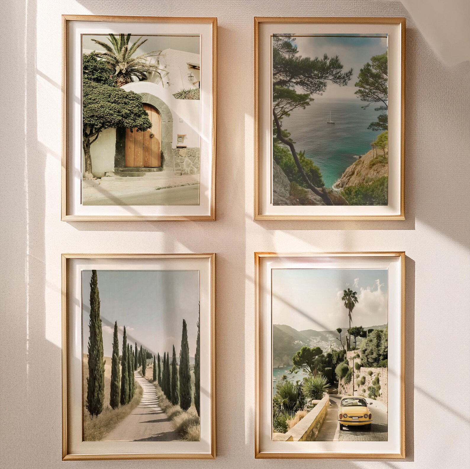 6 SET Italy Wall Hanging, Italian Vibe Wall Art, Travel Poster, Italian ...