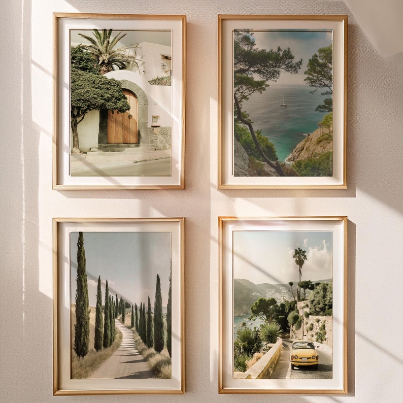 6 SET Italy Wall Hanging, Italian Vibe Wall Art, Travel Poster, Italian ...