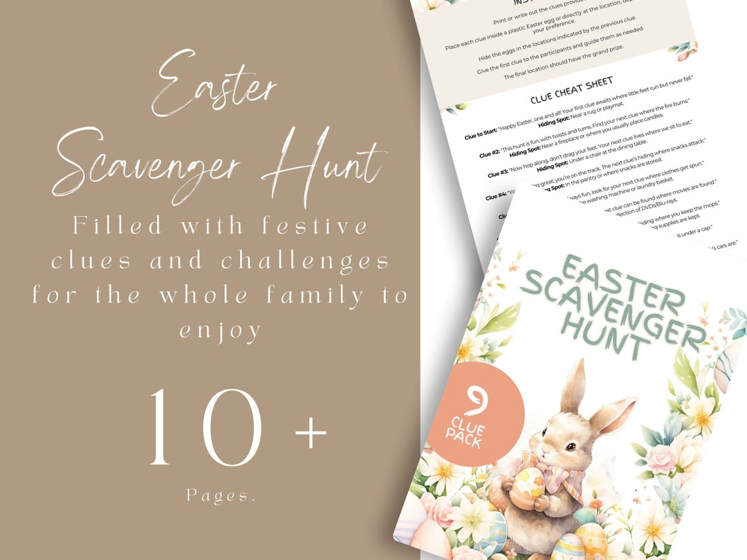 Easter Scavenger Hunt Printable Egg Hunt Game Family Activity Kids ...