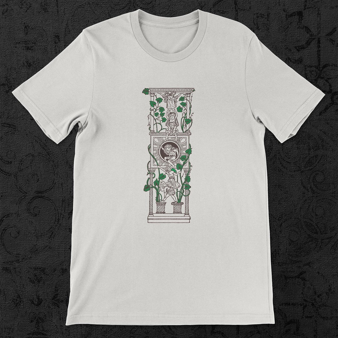 Victorian Creeping Vines and Leaves, Children and Elves Playing Amongst ...