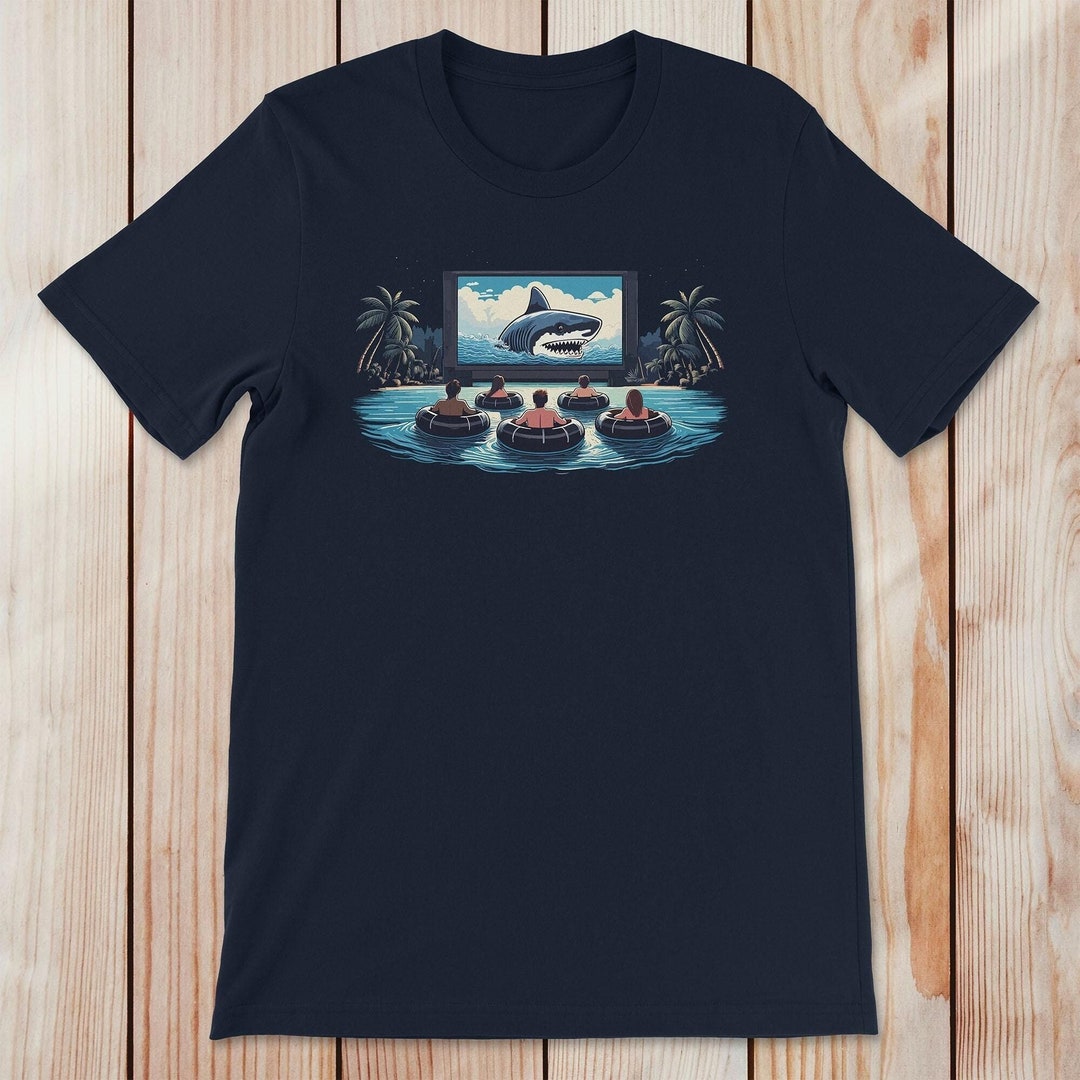 Hilarious Jaws Inspired Movie Night T-shirt, Inner Tube Crew Floating ...