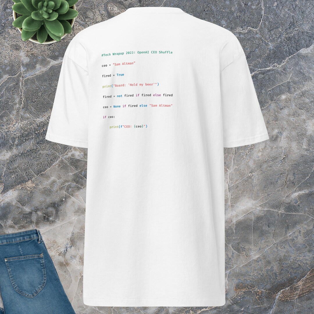 Sudo White 'CEO Shuffle' Python Tee Tech Humor & Style for Developers ...
