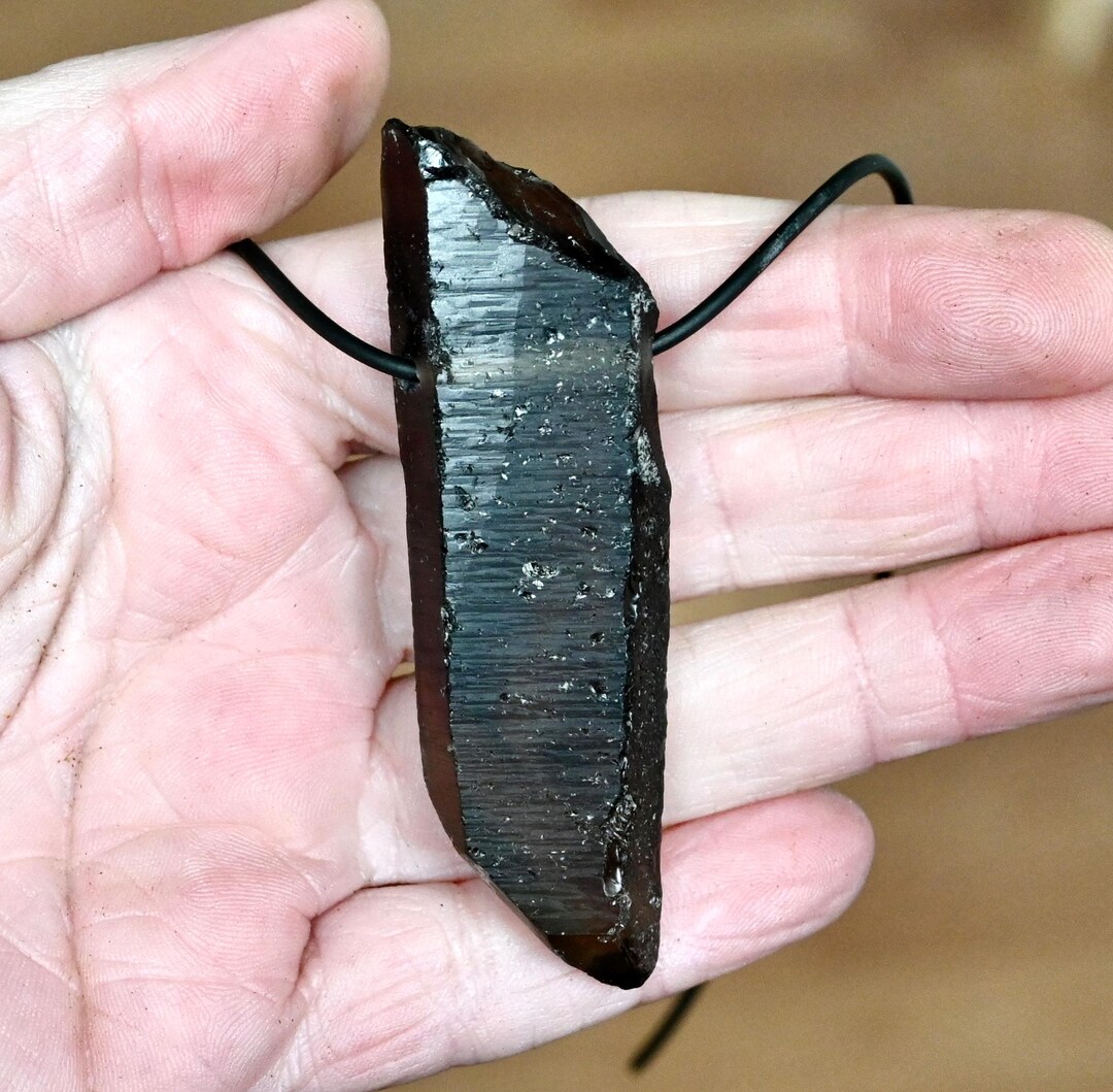 Beautiful, Rare Black LEMURIAN Crystal Pendant 33.3 G - Etsy