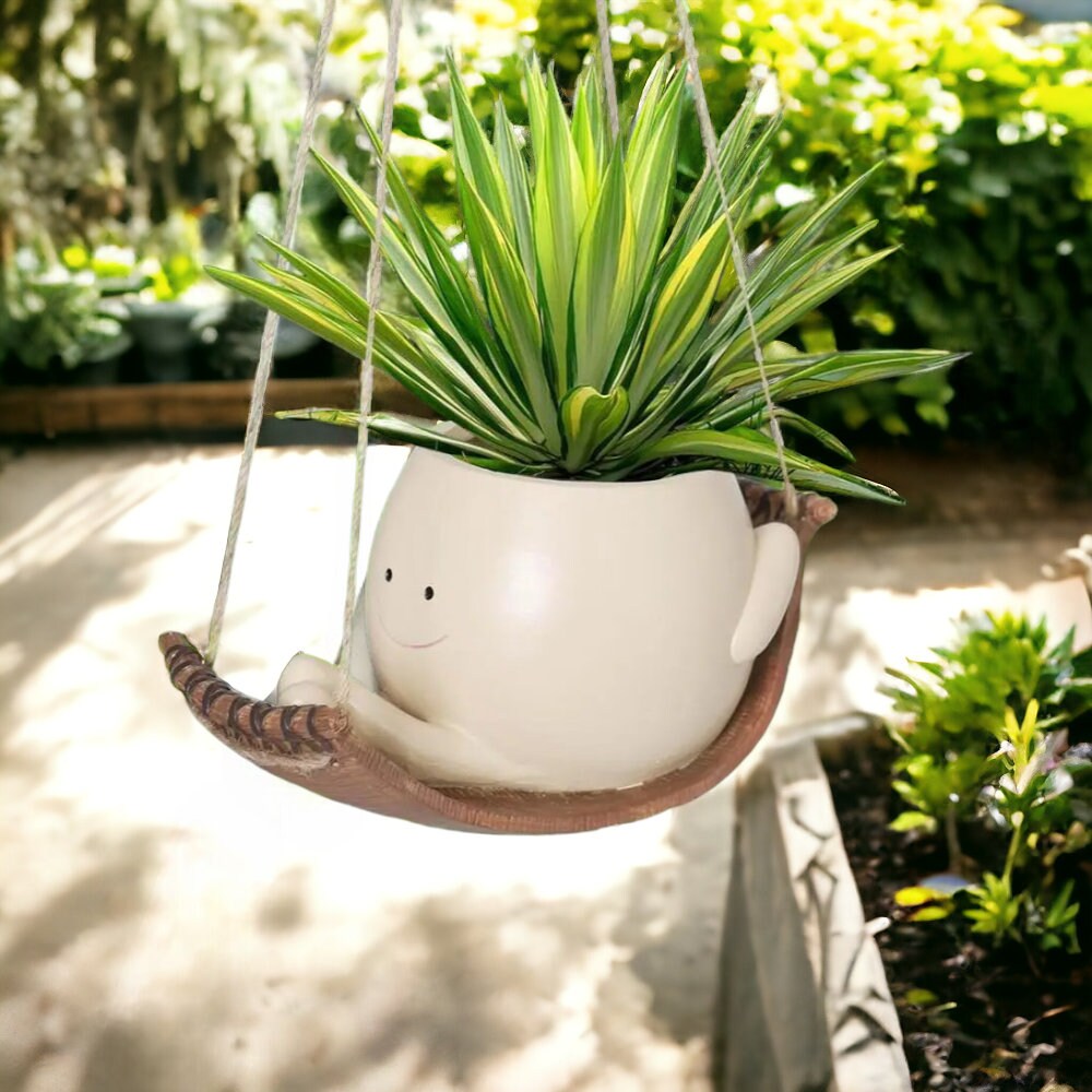 Hanging Smiley Face Plant Pot on Hammock, Mini Hanging Plant Pot, Funny Plant Pot, Hanging ...