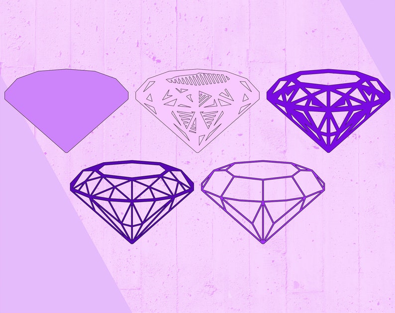 Diamond 3D Layered SVG, Digital Download, Laser Cut Files for Glowforge ...