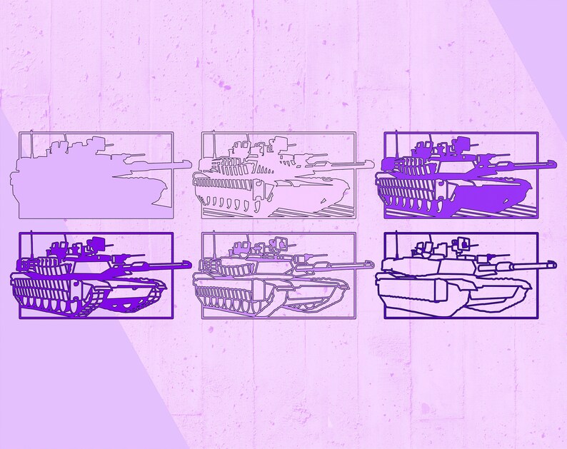 M1 Abrams Tank SVG Files for CNC Router, 3D Layered Paper Art, Laser ...