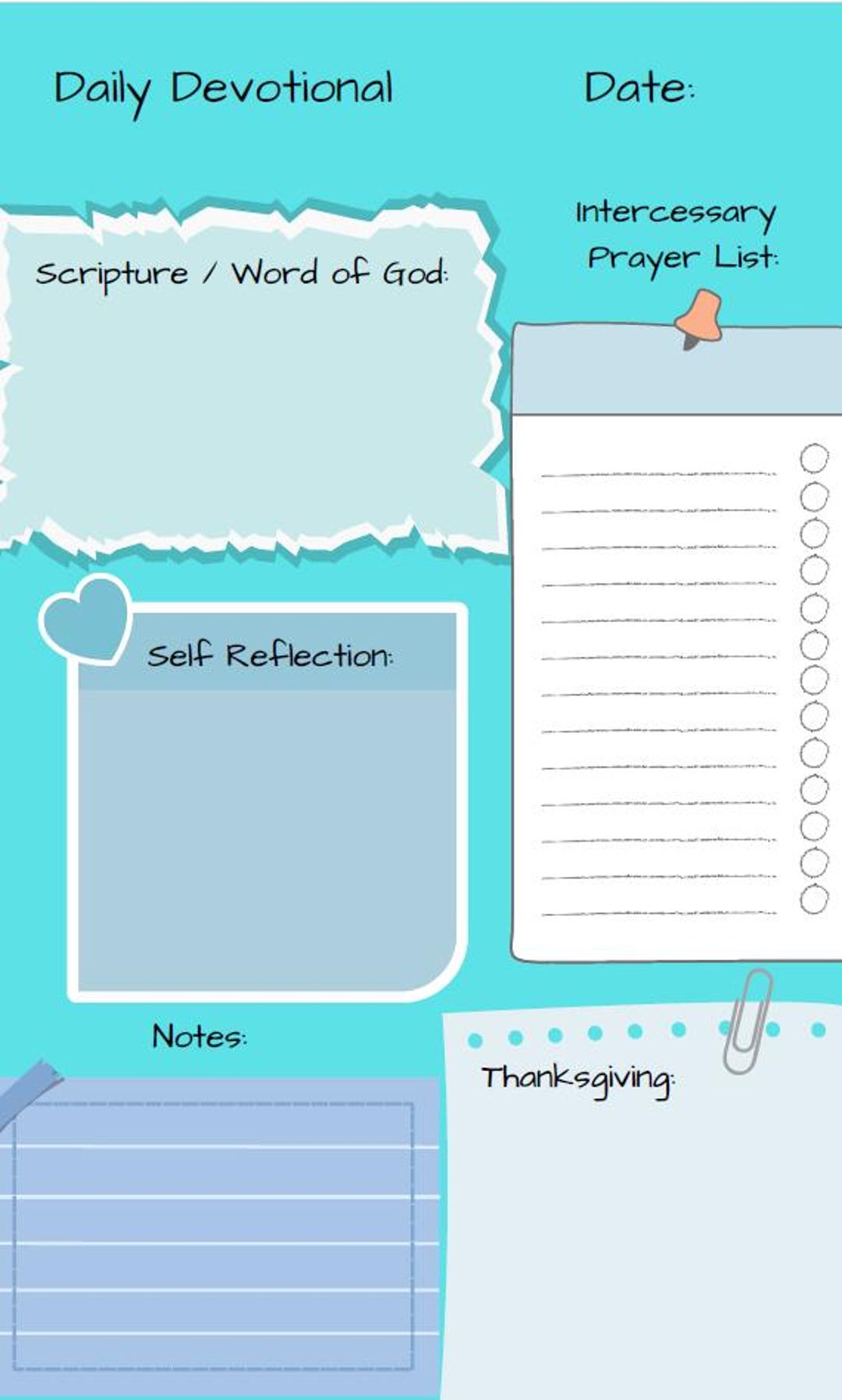 Digital Daily Devotional Journal Template, Digital Bible Study, Digital ...