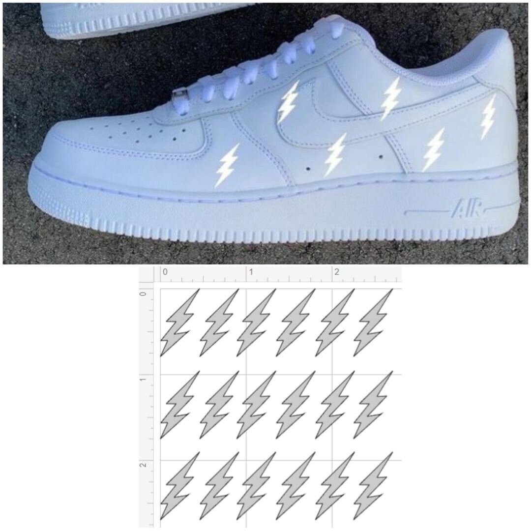 Thunder Reflective Iron-on Stencil for Air Force 1 Sneaker - Etsy