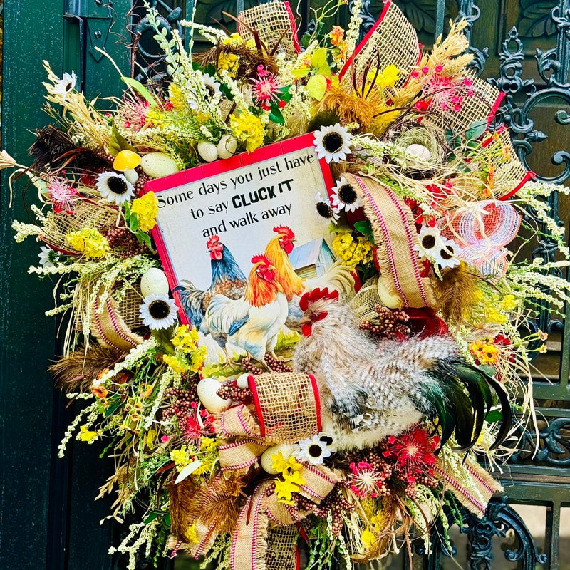 Rooster Wreath - Etsy