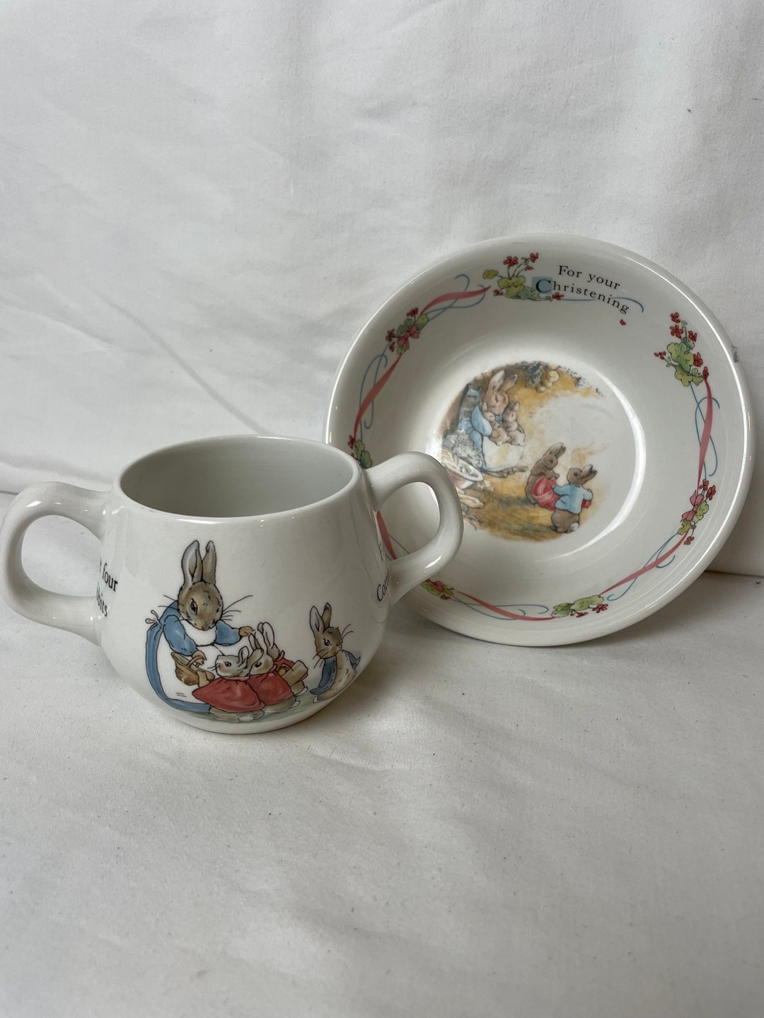 Wedgewood Peter Rabbit Christening Bowl and Cup Set - Etsy