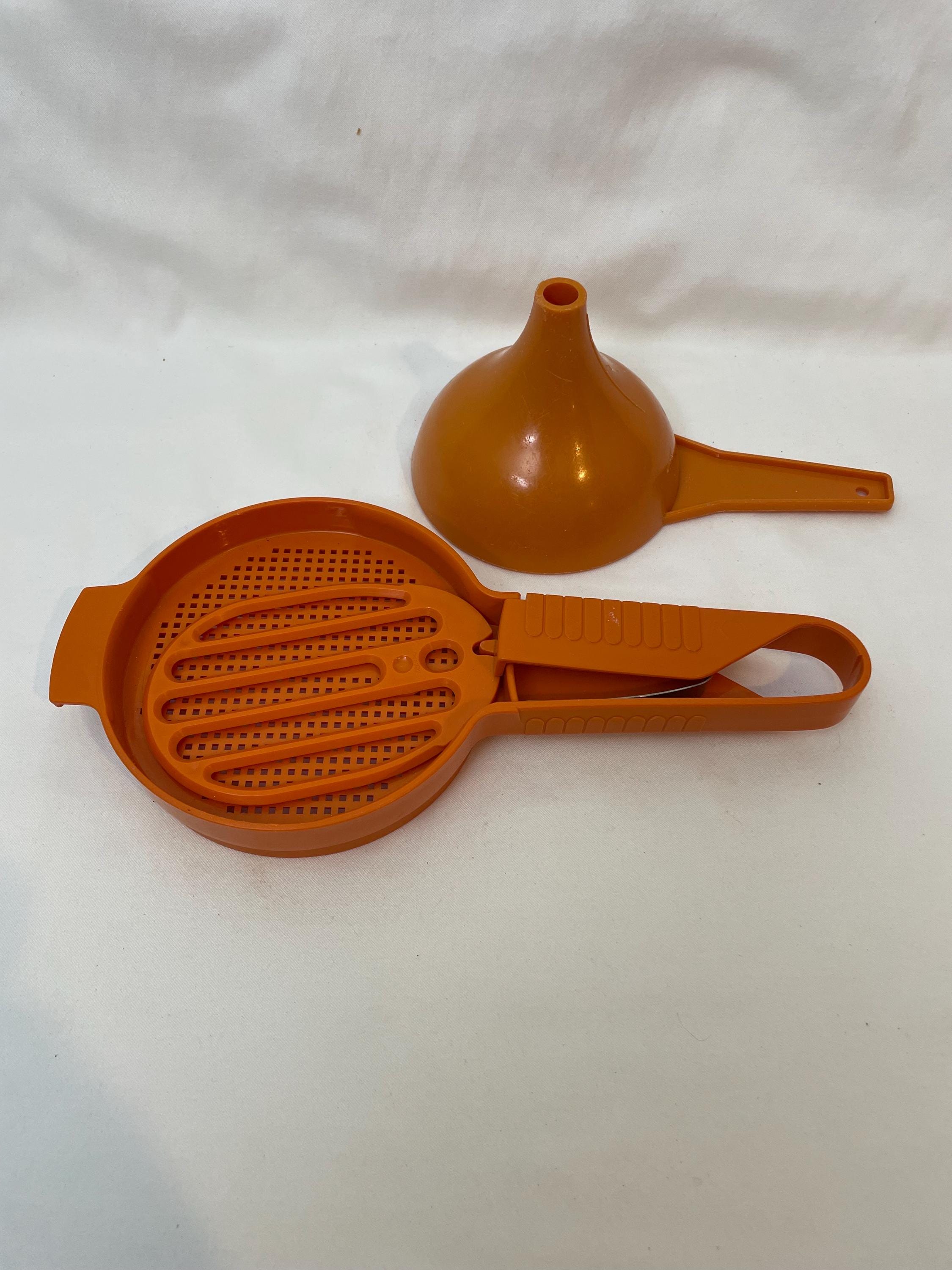 Vintage Harvest Orange Tupperware Measuring Cups, Spoons, Funnel, Flour ...