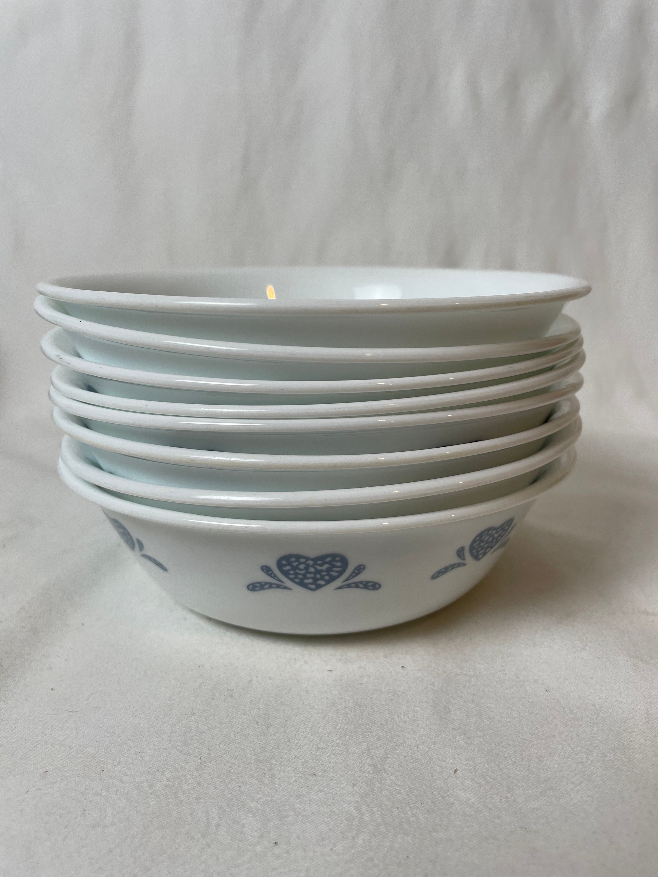 30 Piece Set Corelle blue Hearts Sponge Plates and Bowls - Etsy