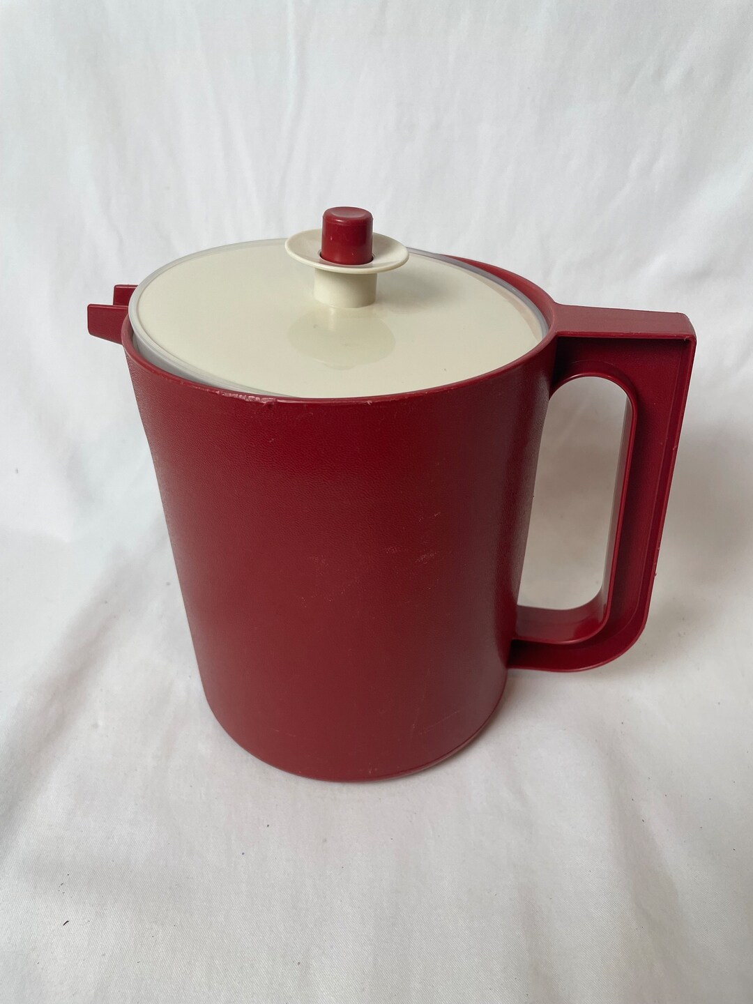 Vintage Tupperware Pitcher With Lid - Dark Red - Etsy