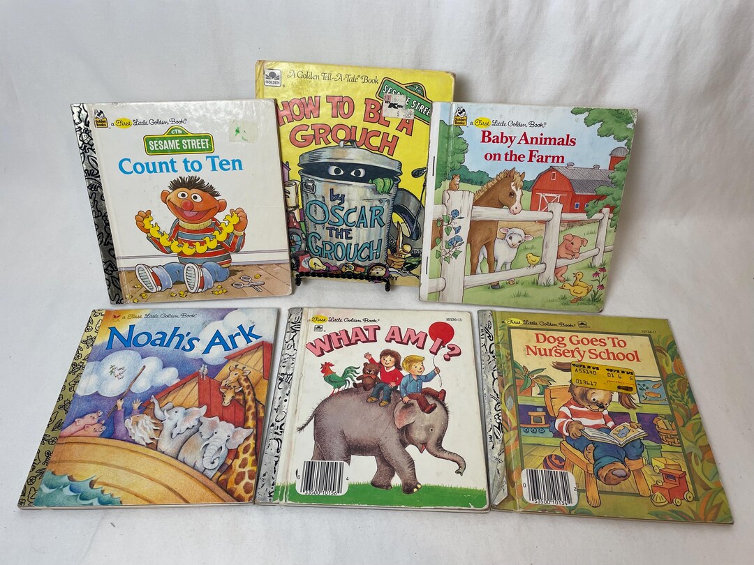 Lot of Six 5” First Little Golden Books - 1970’s, 1980’s Sesame Street ...