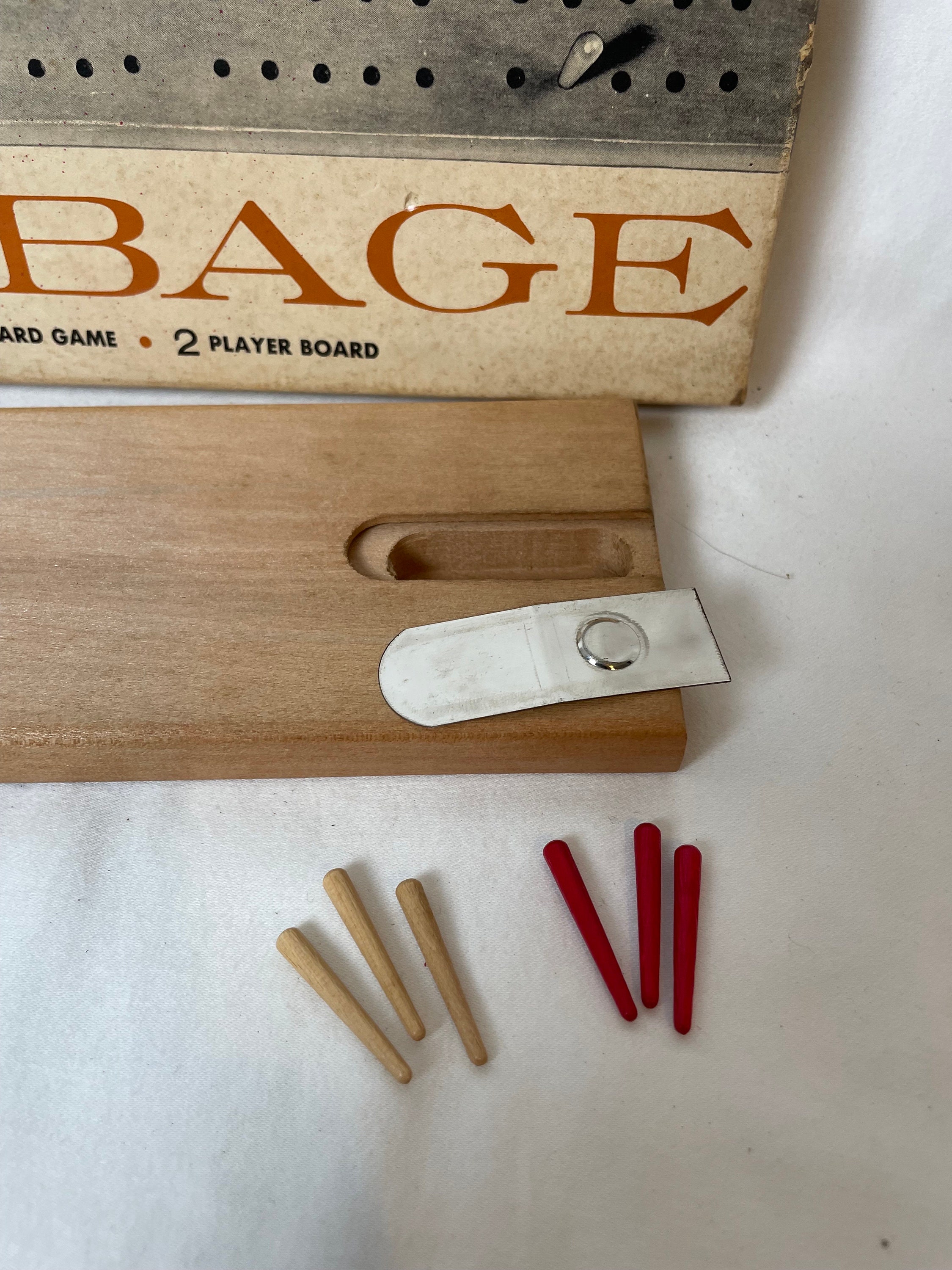 Baron Wood Cribbage Board 2 Player Board No. 5-1062/100, Made in USA - Etsy