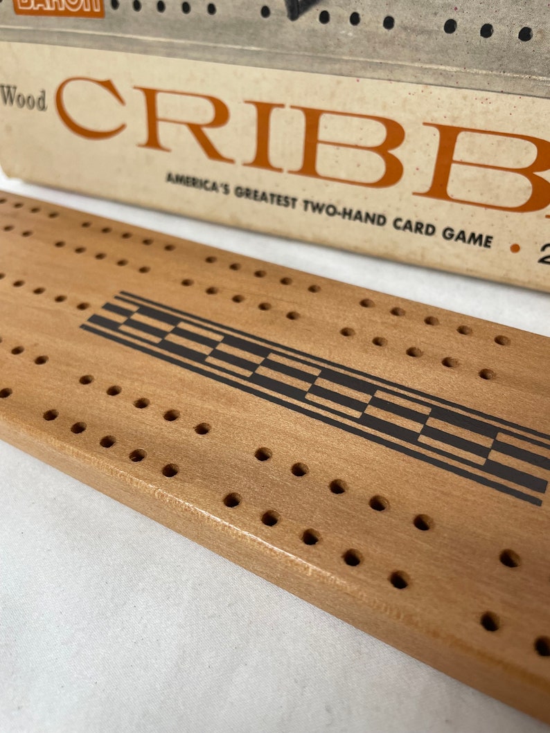 Baron Wood Cribbage Board 2 Player Board No. 5-1062/100, Made in USA - Etsy