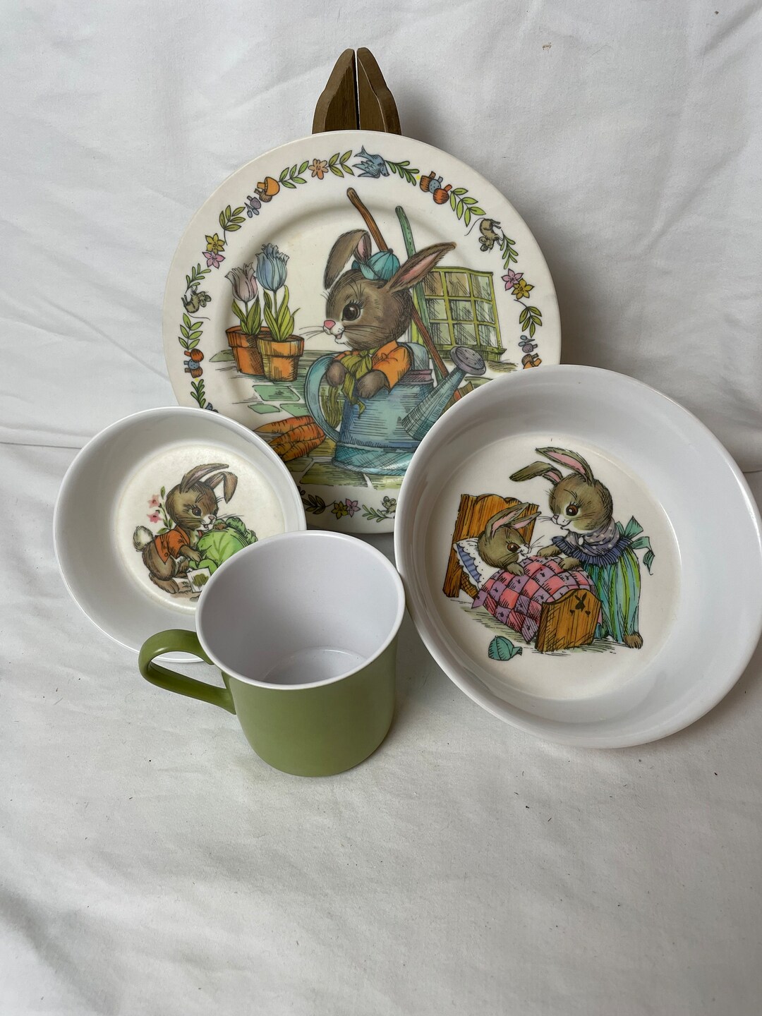 Vintage Oneida Peter Rabbit Melamine Children’s Dishes Set - Etsy