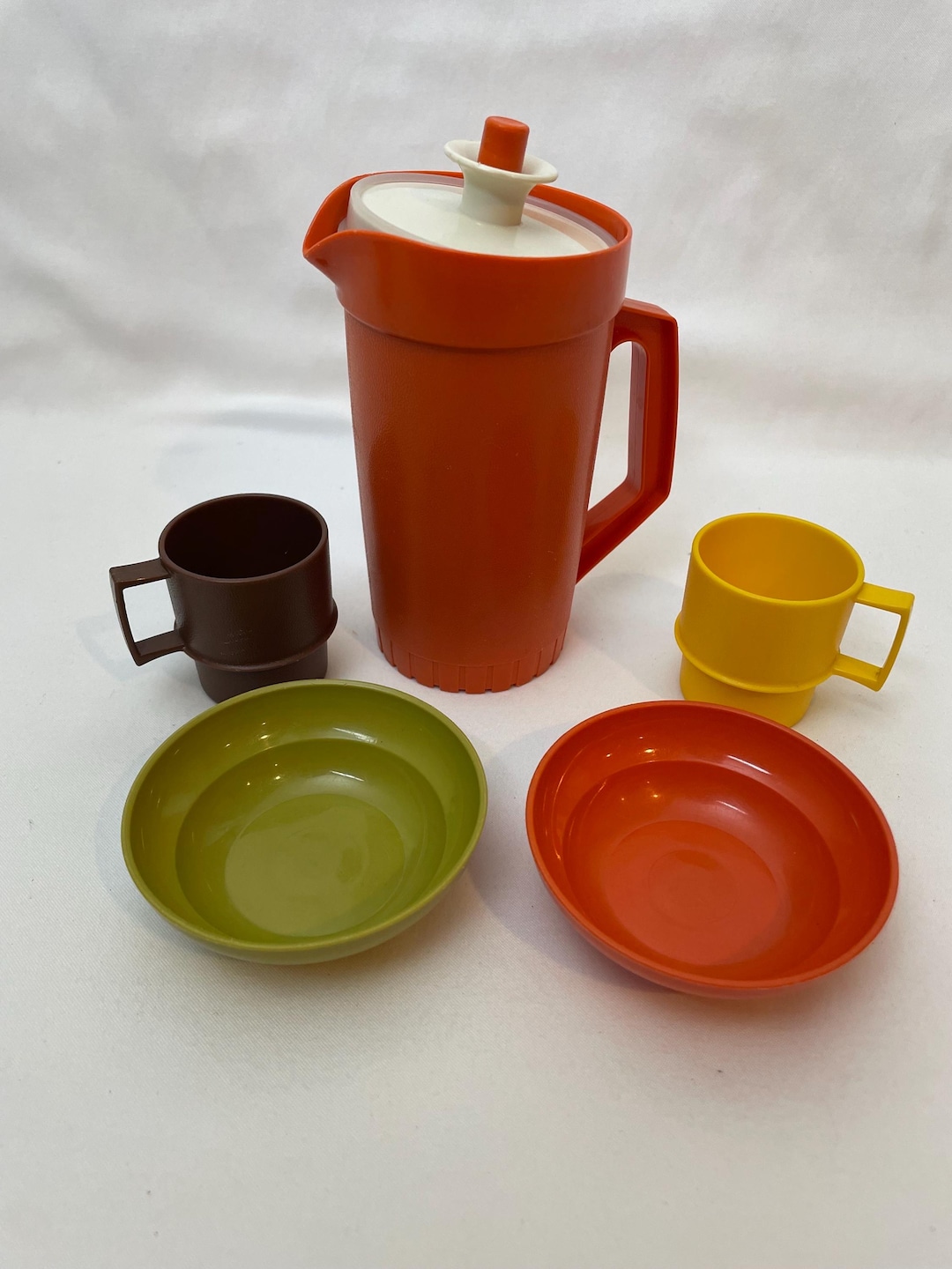 Vintage Childrens Tupperware Dishes Playset, Mini Tupperware Pitcher ...