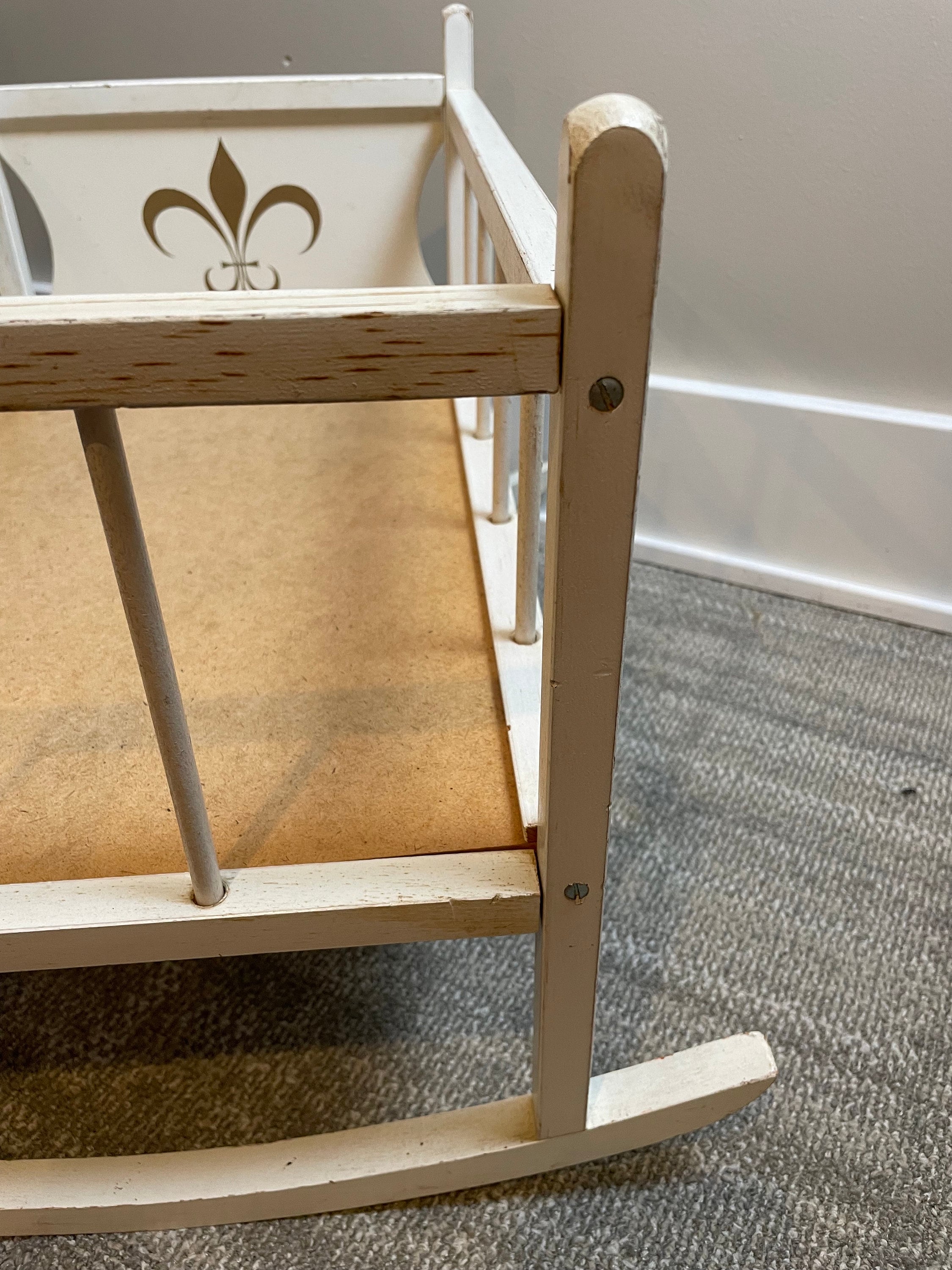 1950s Wooden Doll Rocking Cradle With Original Pink Mattress - Etsy