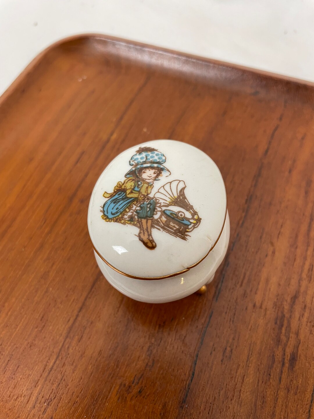 Vintage Holly Hobbie Porcelain Trinket Box - Etsy