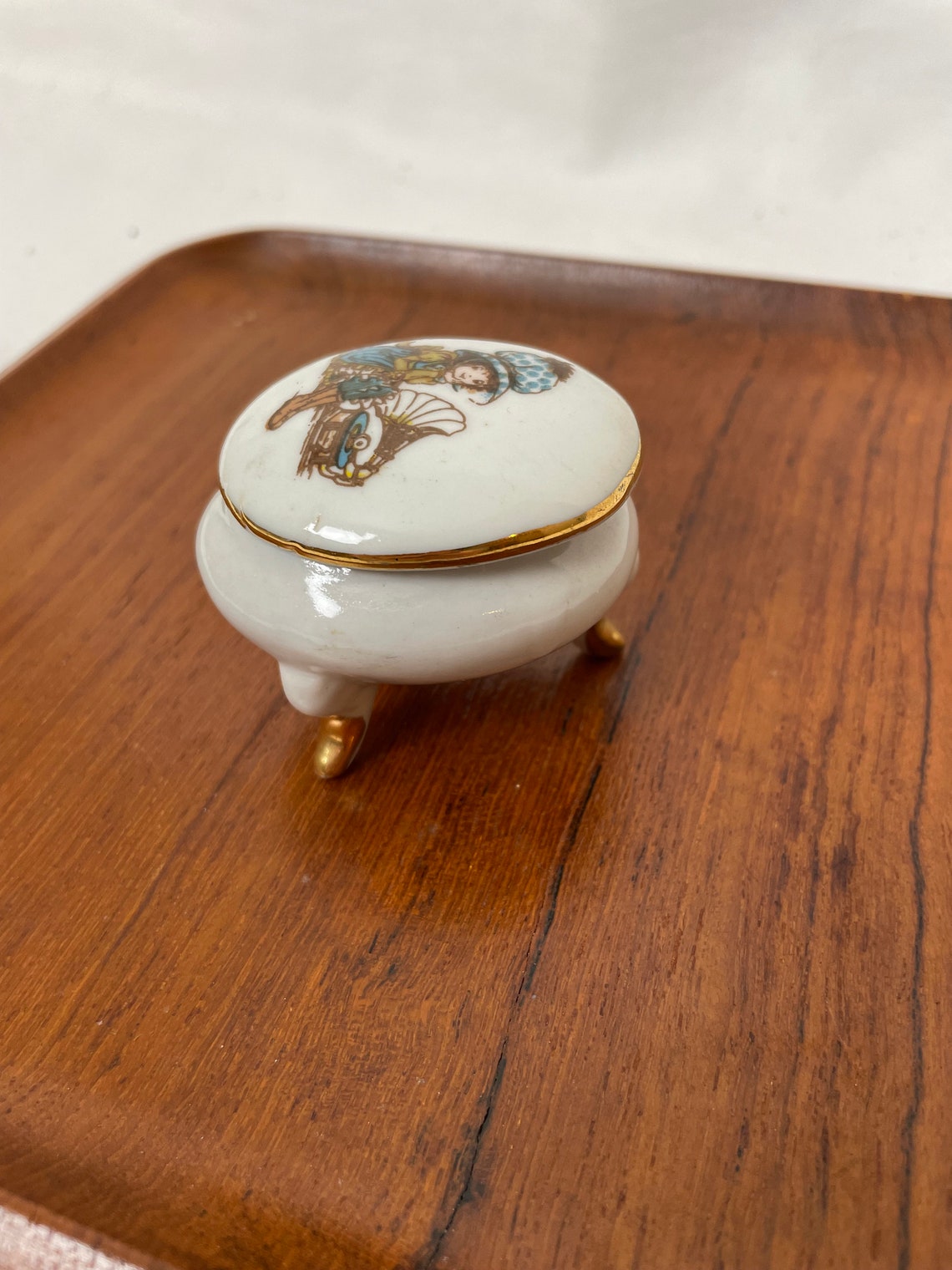Vintage Holly Hobbie Porcelain Trinket Box - Etsy