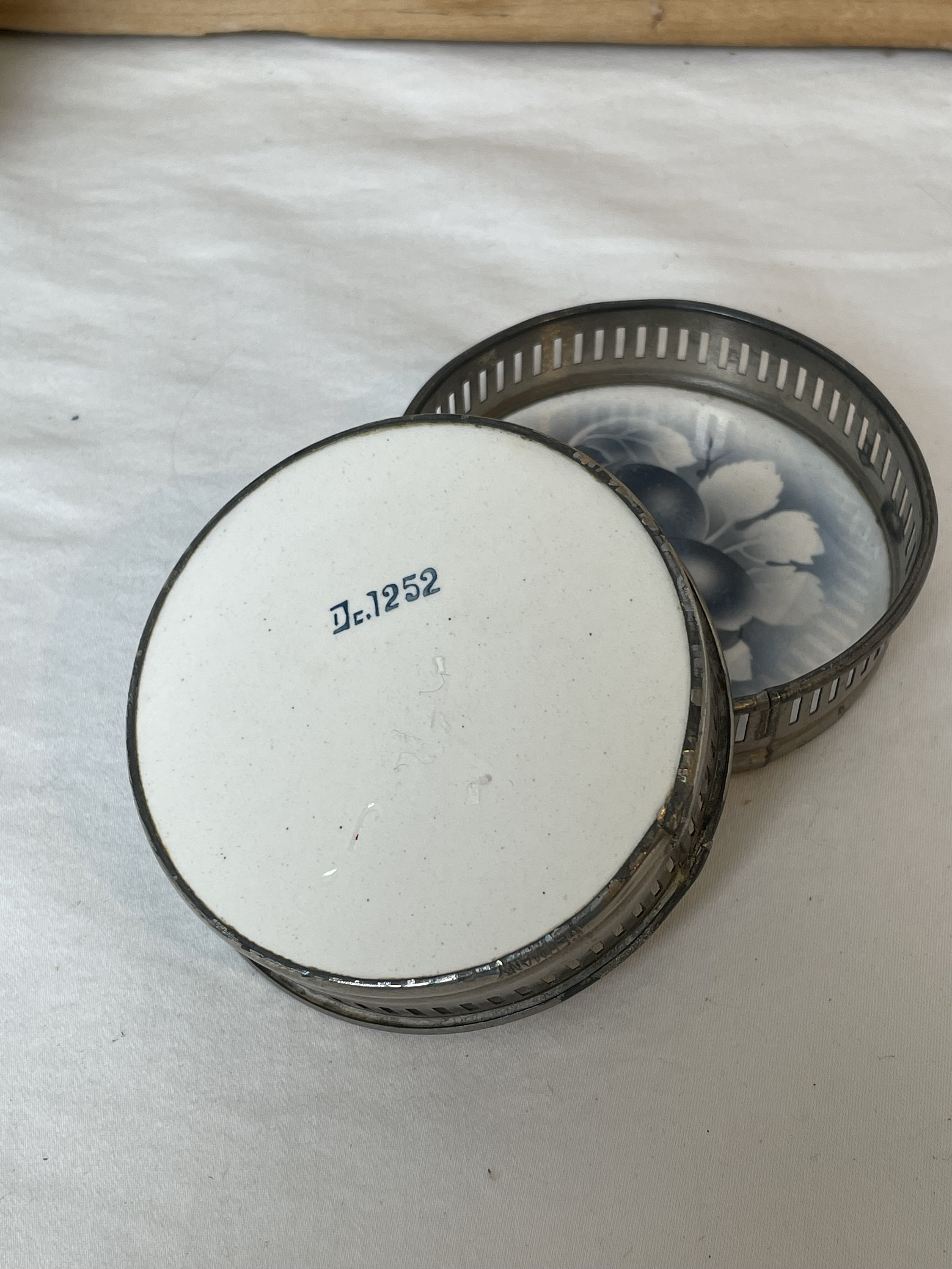 Vintage Galvanized Metal and Porcelain German Coasters/trays - Etsy