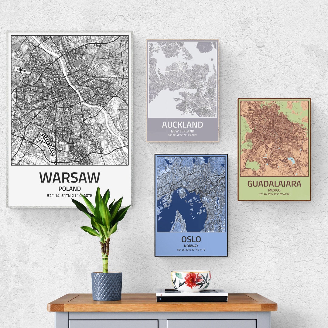Custom City Map, Digital Download, Detailed, Ready to Print, Wall Decor ...