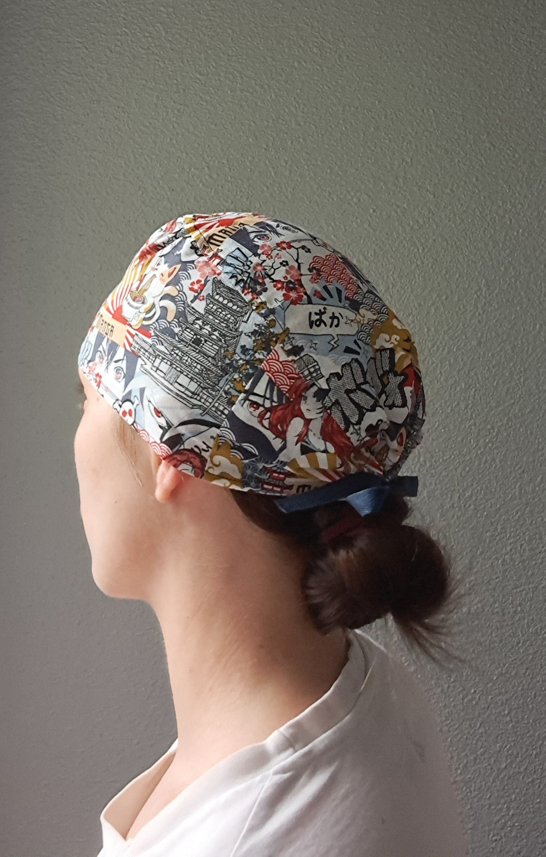 Medical/surgical Cap Manga Urbain Bandana/ties - Etsy