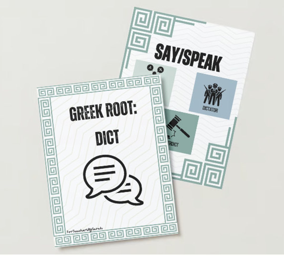 Greek Roots Flashcards Vocabulary 10 Roots Printable Poster - Etsy