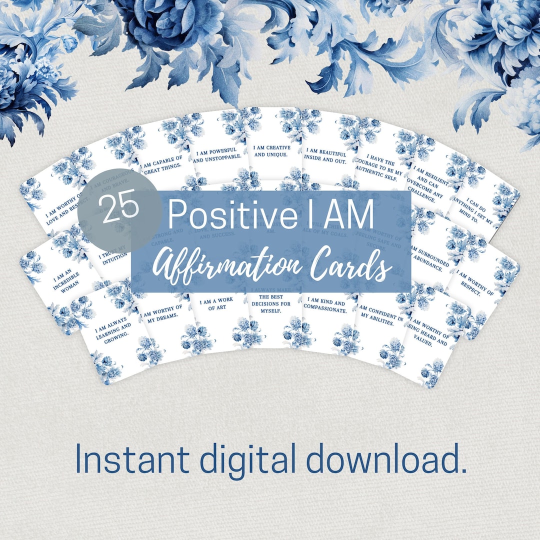 I AM Affirmation Cards for Women, Self Care Gift, Digital Download ...