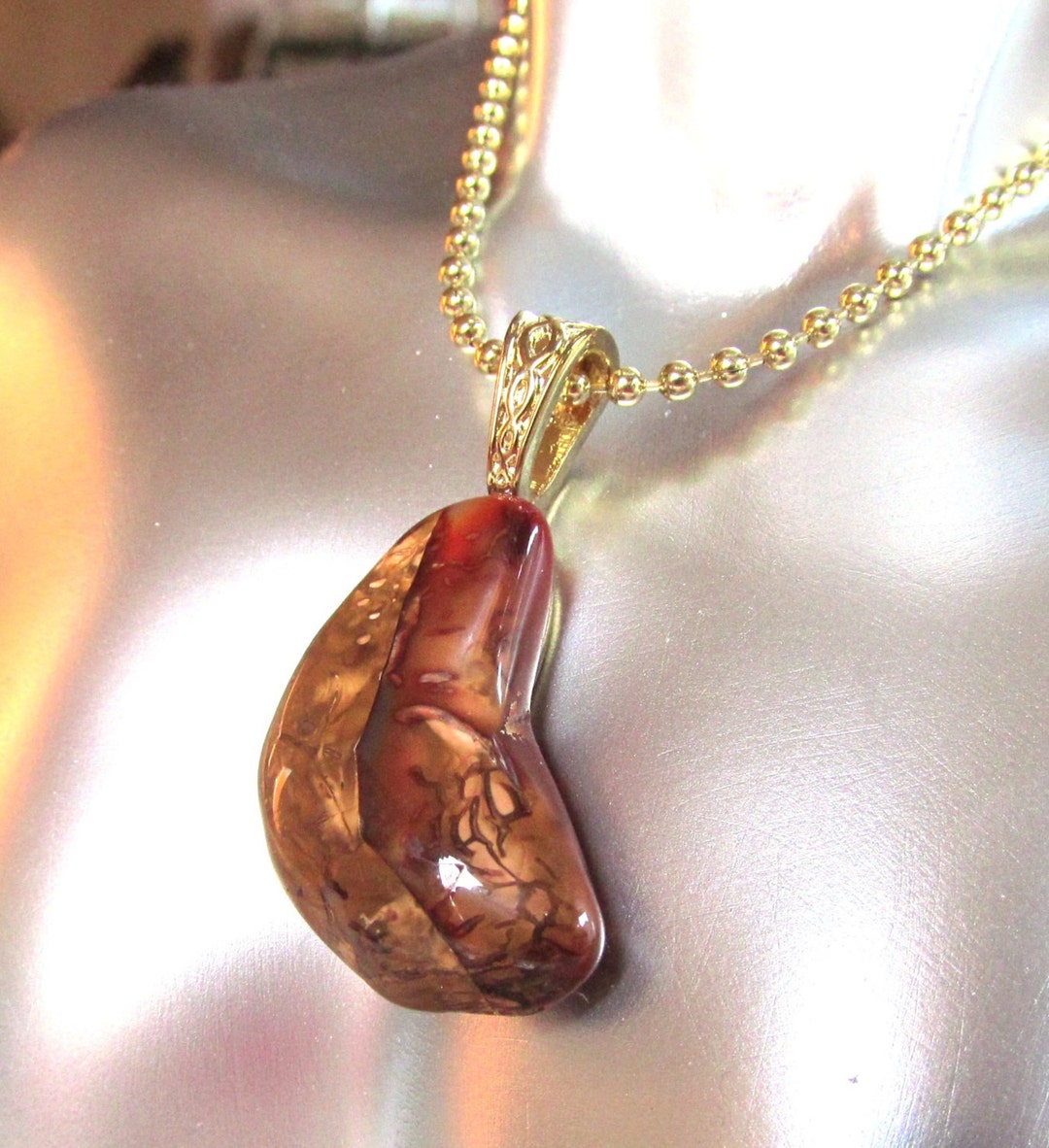 Agatized Jasper Freeform Pendant - Etsy