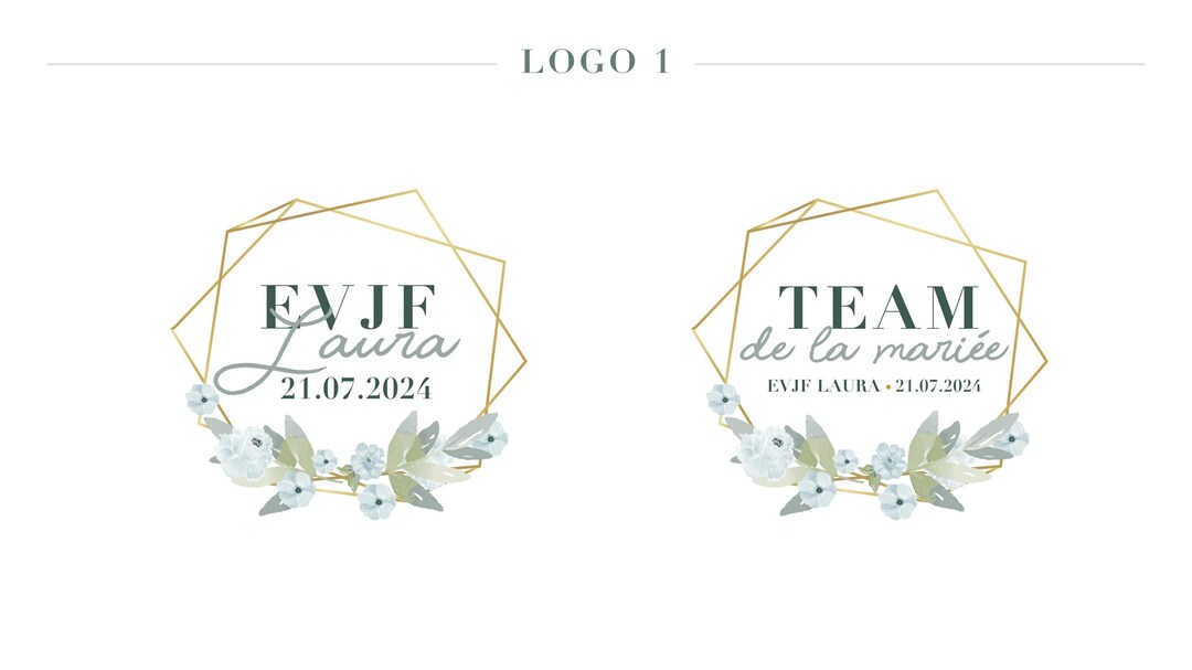 Two Personalized EVJF Logos With the Bride's First Name JPEG and PNG ...