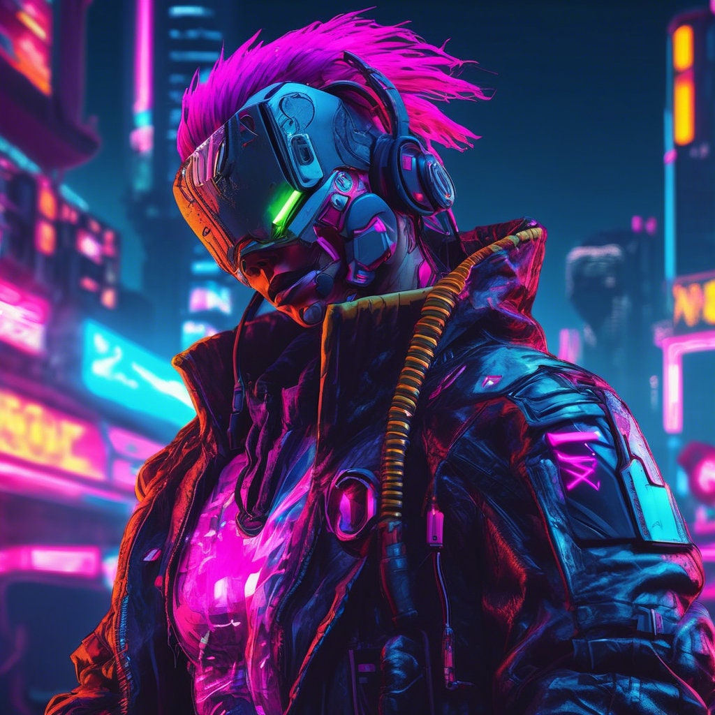 Cyberpunk Male Avatar Design - Etsy