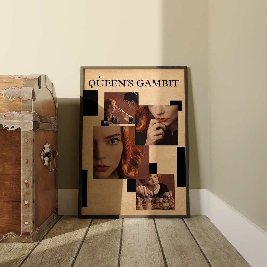 The Queen's Gambit Series Poster - Chess Drama Art Print on Kraft Paper ...