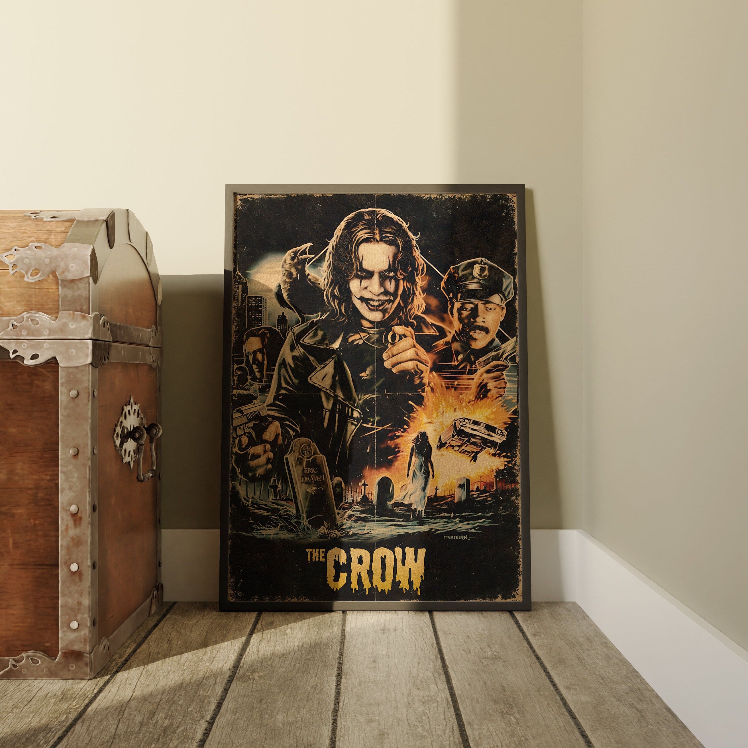 The Crow Retro Poster, Brandon Lee Wall Art, Kraft Paper Print, Cult ...