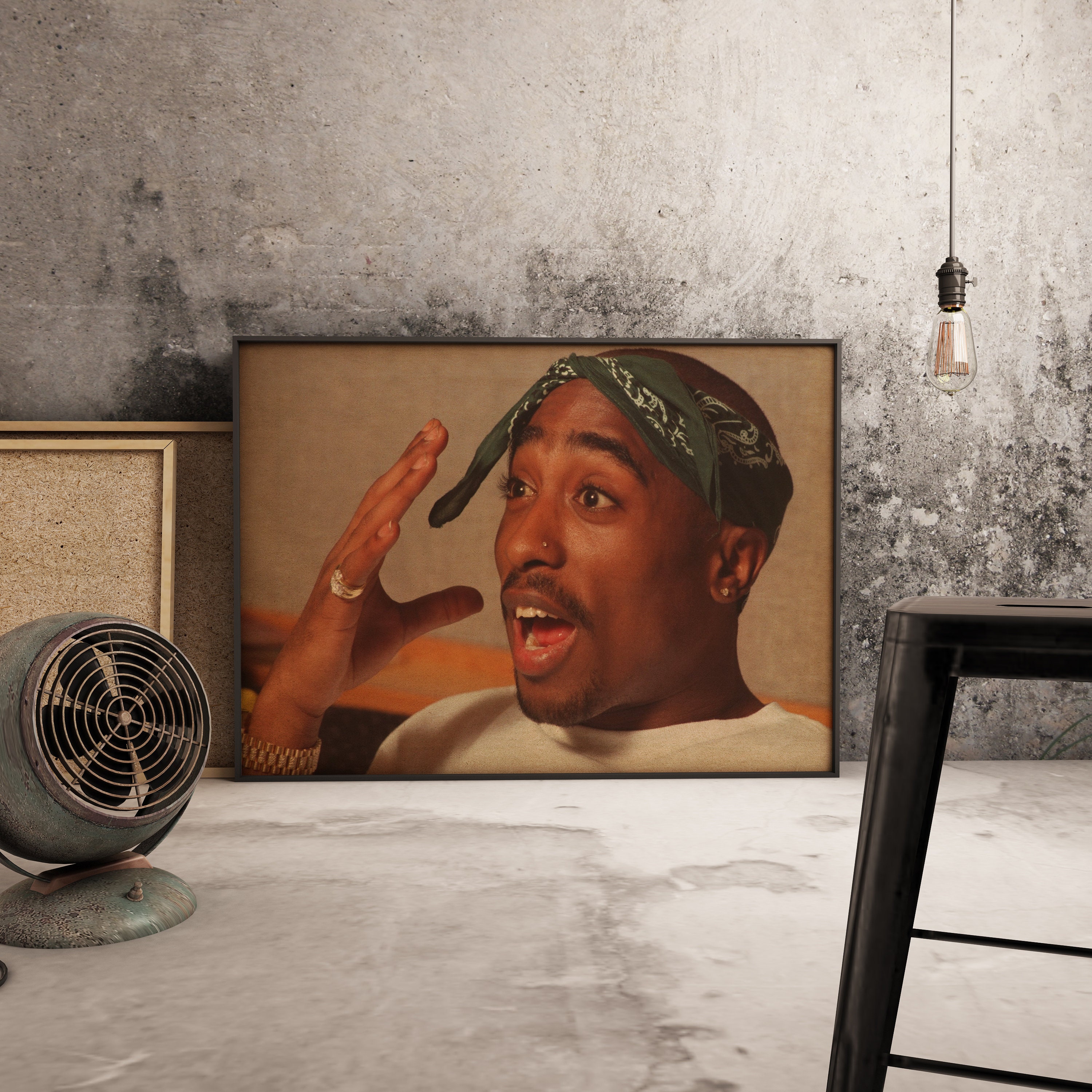 Tupac Shakur Vintage Poster, Music Wall Art, Kraft Paper Print, Home ...