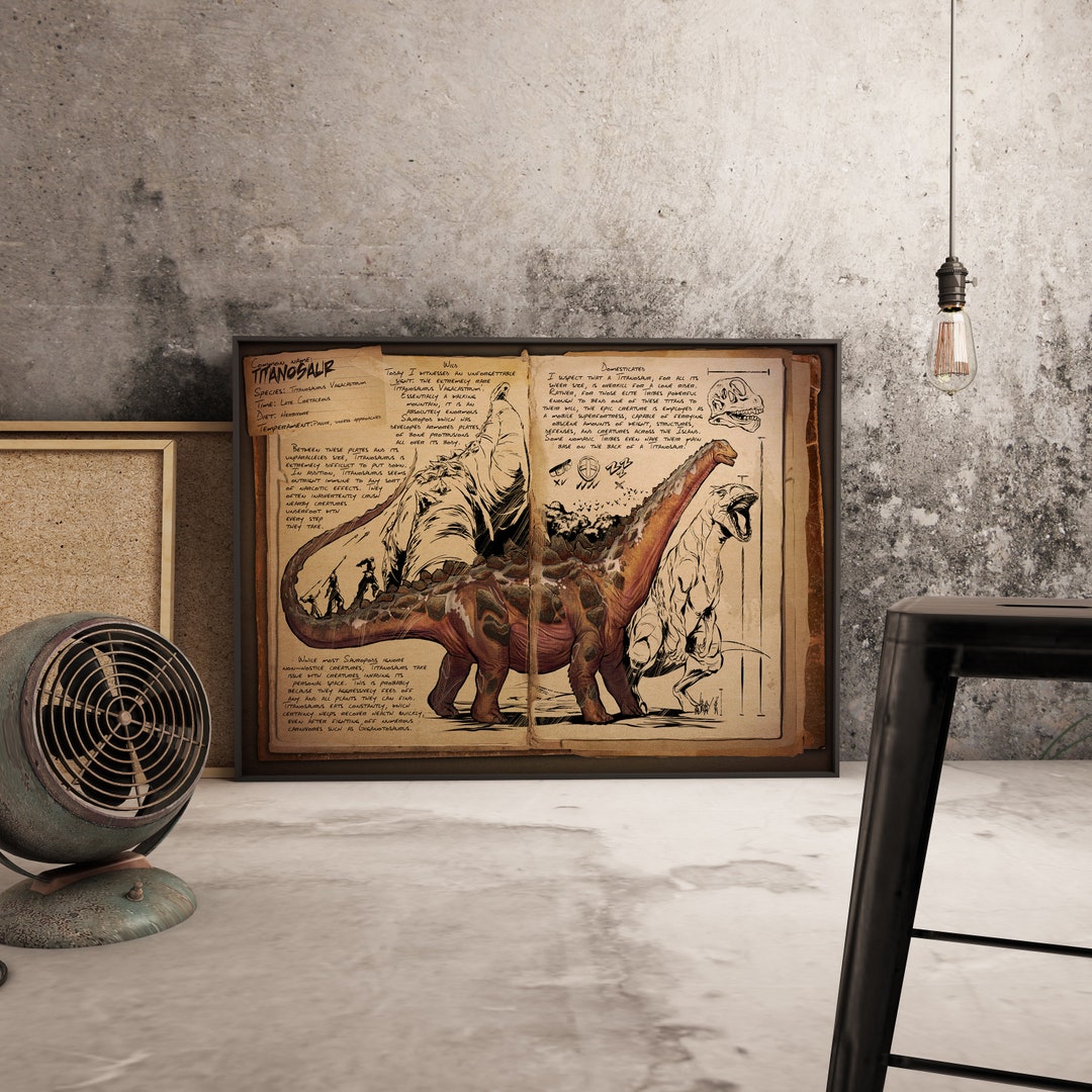 Ark Survival Poster, Dinosaurs Wall Art, Kraft Paper Print, Gaming Room ...